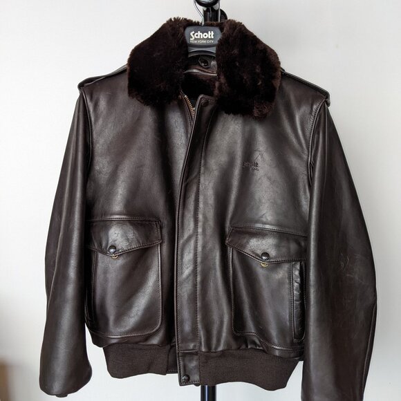 Schott NYC | Jackets & Coats | Schott Nyc Leather Aviator Bomber A2 ...